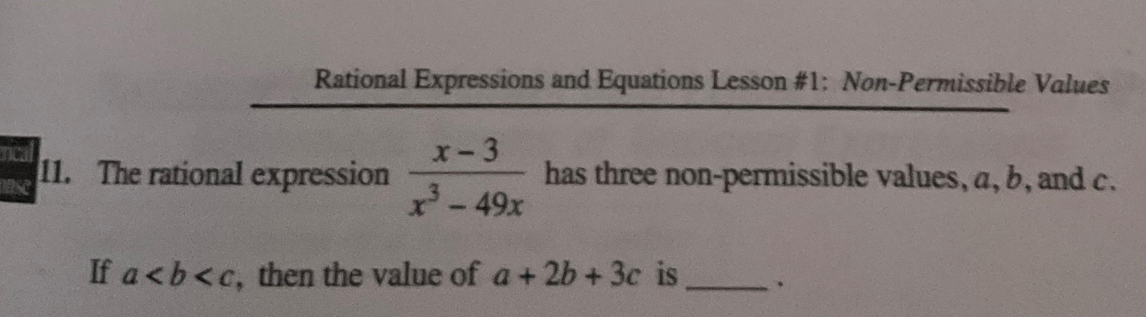 Solved Rational Expressions and Equations Lesson #1: | Chegg.com