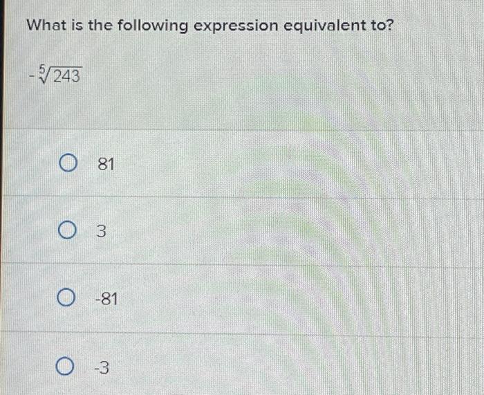 Solved What is the following expression equivalent to? [ | Chegg.com