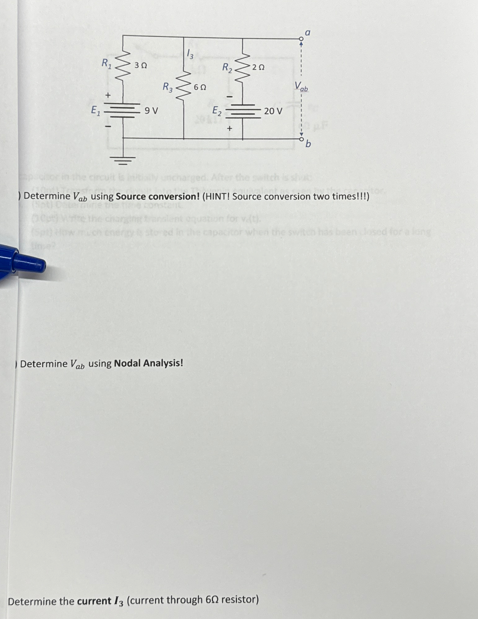 Solved Determine Vab ﻿using Source Conversion Hint 