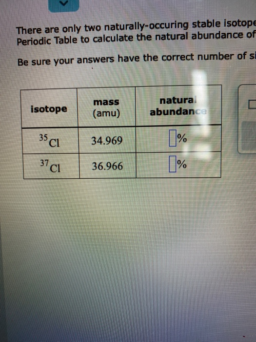Solved There are only two naturally occuring stable isotope | Chegg.com