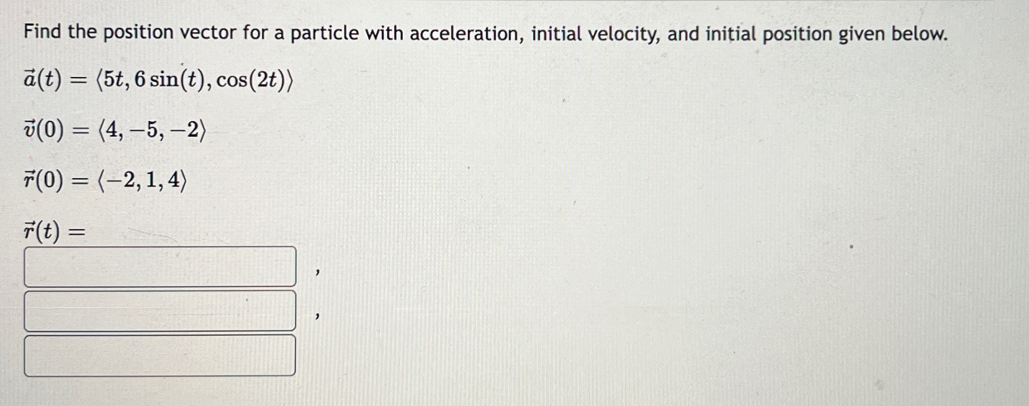 Solved Find the position vector for a particle with | Chegg.com