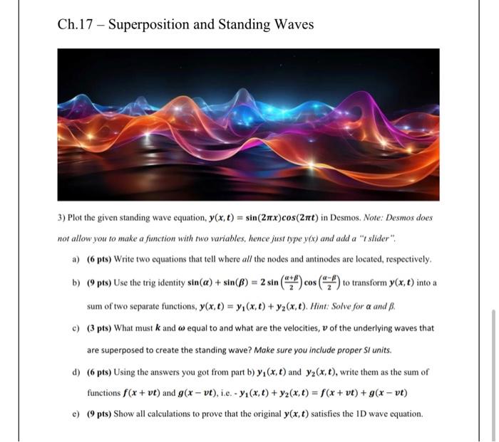 Solved Ch.17 - Superposition and Standing Waves 3) Plot the | Chegg.com
