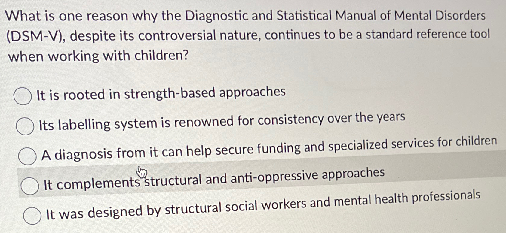 Solved What is one reason why the Diagnostic and Statistical | Chegg.com