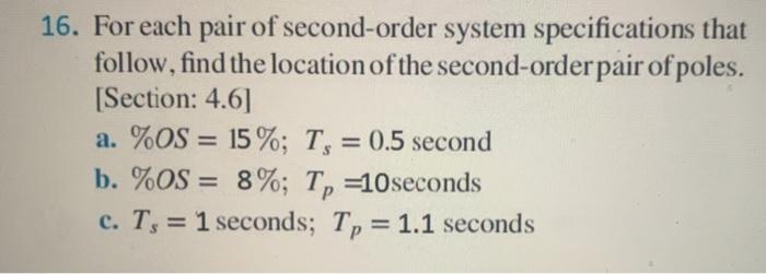 Solved 16. For each pair of second-order system | Chegg.com