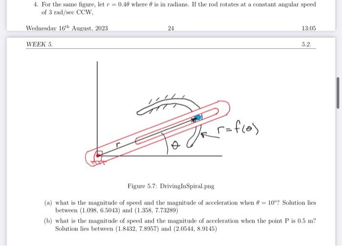 Solved 4. For the same figure, let r=0.4θ where θ is in | Chegg.com