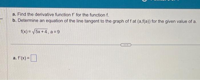 Solved a. Use limits to find the derivative function f′ for | Chegg.com