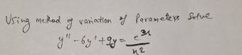 Using metod of variation of Parameters | Chegg.com