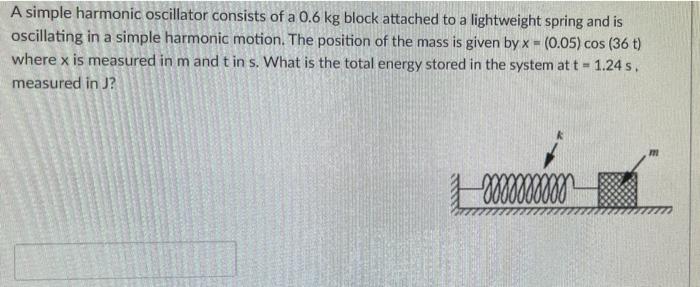 Solved A simple harmonic oscillator consists of a 0.6 kg | Chegg.com