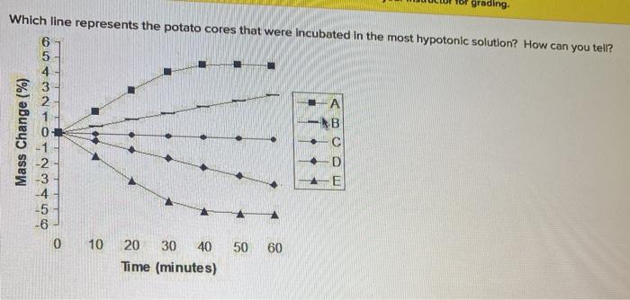 Solved grading. Which line represents the potato cores that | Chegg.com