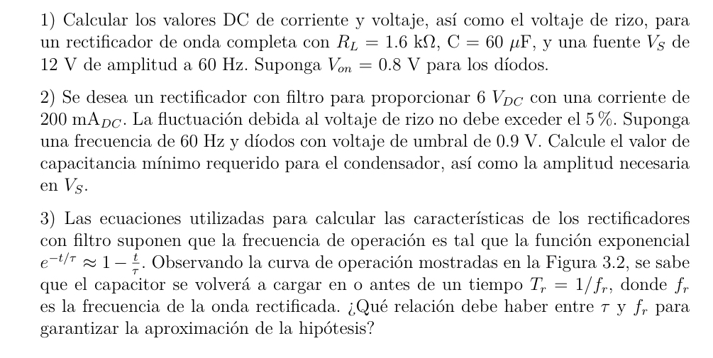 Solved Calcular los valores DC de corriente y voltaje, así | Chegg.com