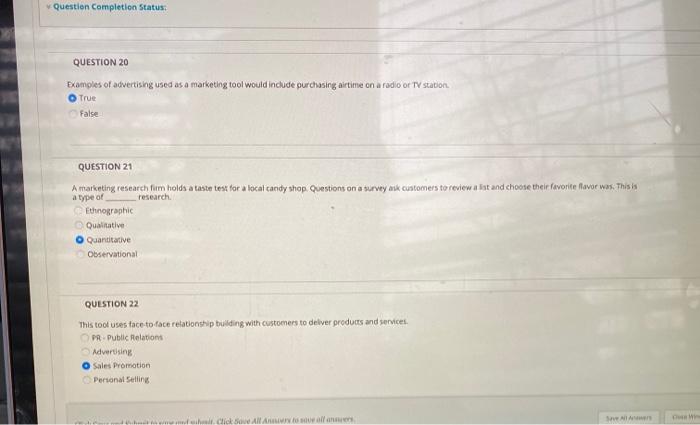 Solved Question Completion Status: QUESTION 20 Examples of | Chegg.com