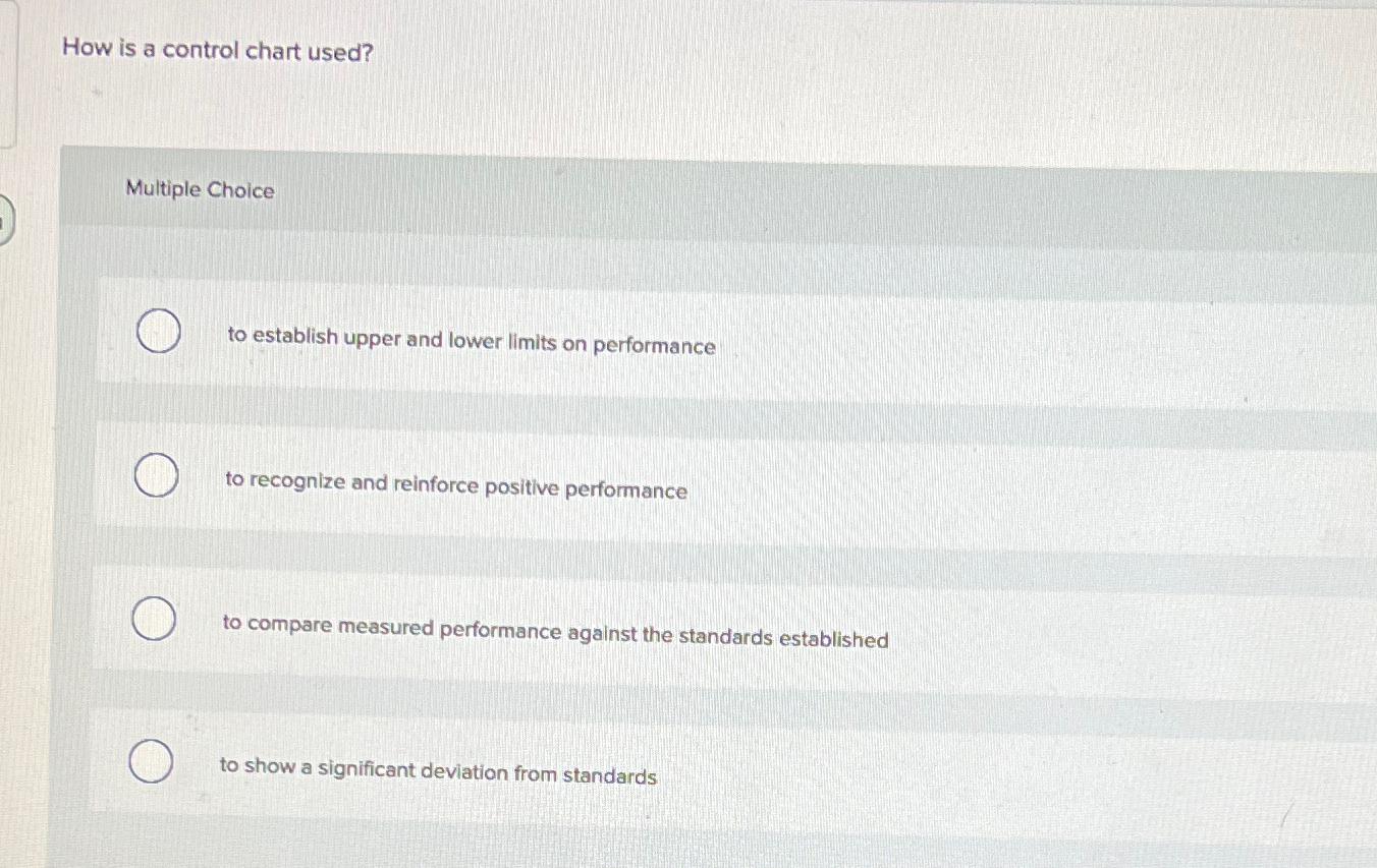 Solved How is a control chart used?Multiple Choiceto | Chegg.com