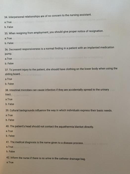 Solved 34. Interpersonal relationships are of no concern to | Chegg.com