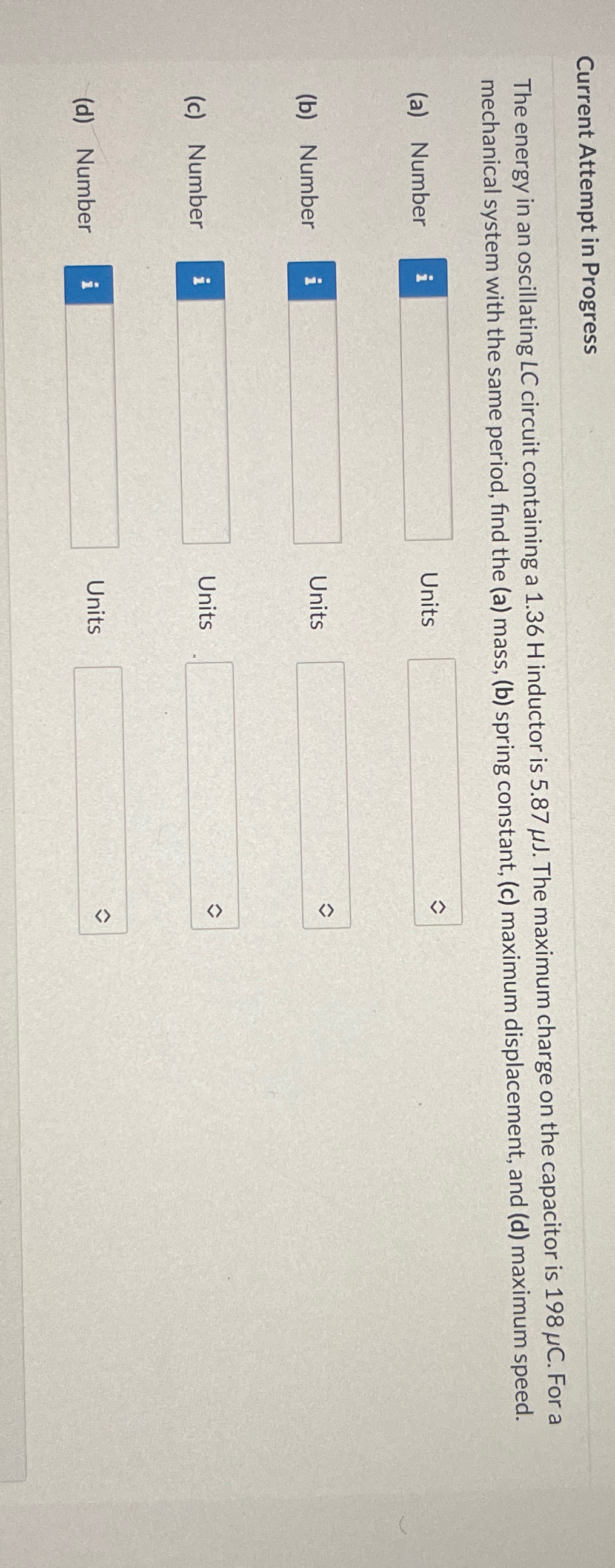 Solved Current Attempt in ProgressThe energy in an | Chegg.com