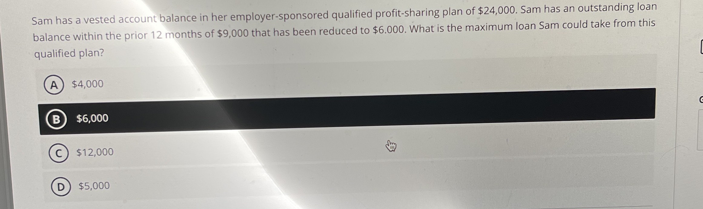 Solved Sam has a vested account balance in her | Chegg.com