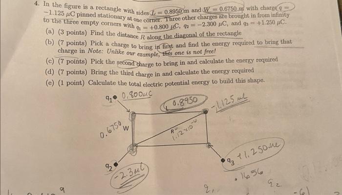 Solved 4. In the figure is a rectangle with sides L=0.8950 m | Chegg.com