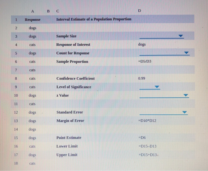 8. Using Excel - Constructing an interval estimate | Chegg.com