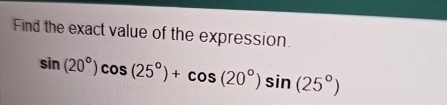 Solved Find the exact value of the | Chegg.com