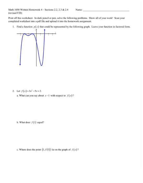 Solved Math 1050 Written Homework 4 - Sections 2.2.2.3 & 2.4 | Chegg.com