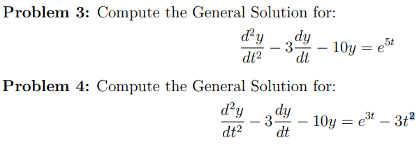 Solved Problem 3: Compute the General Solution | Chegg.com