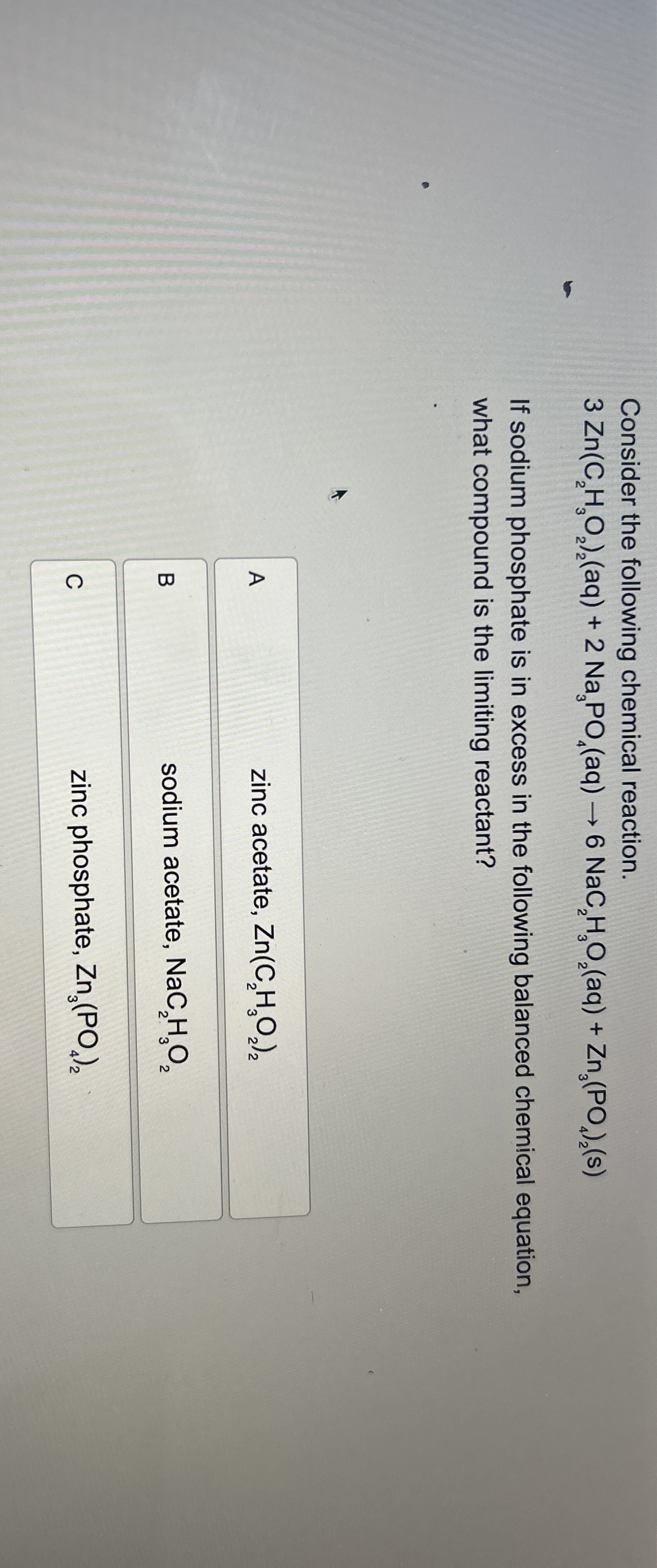 Solved Consider the following chemical | Chegg.com