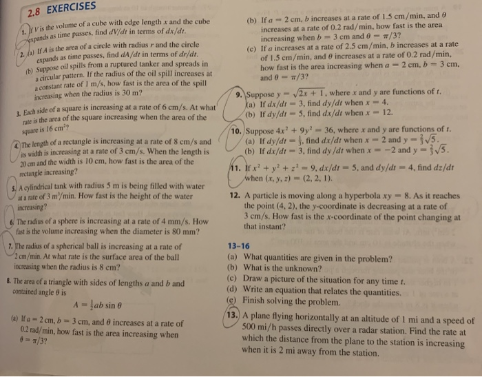 Solved 1. IV is the volume of a cube with edge length x and | Chegg.com