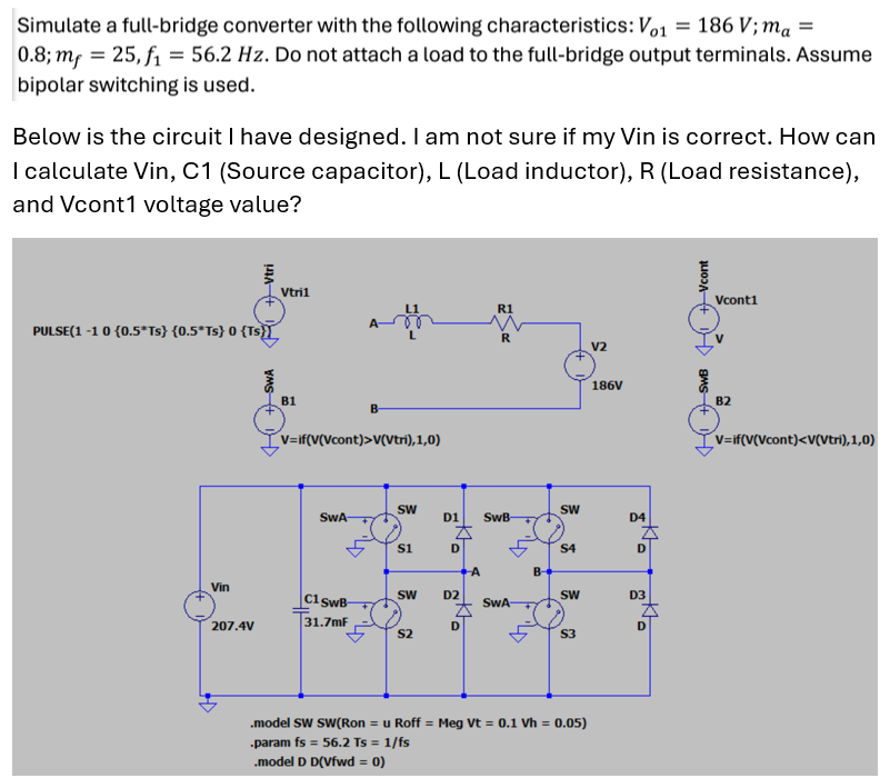 Solved Full Bridge DC-DC converter degin in LTspice | Chegg.com