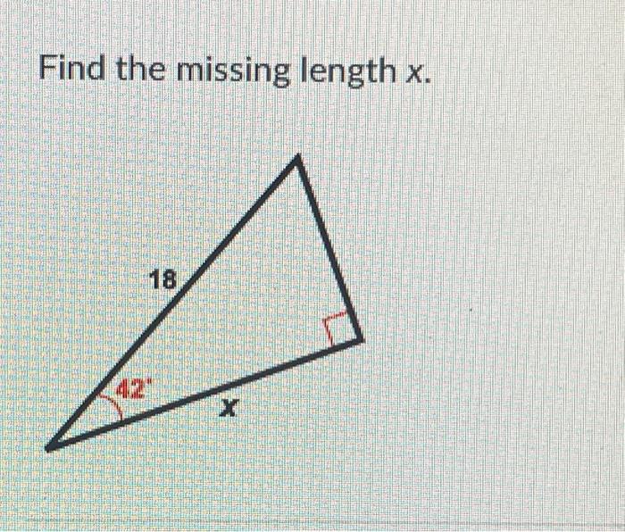Solved Find the missing length x. | Chegg.com