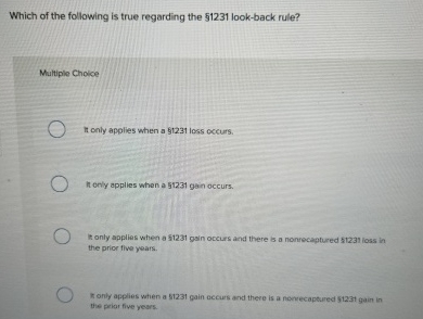Solved Which of the following is true regarding the 51231 | Chegg.com