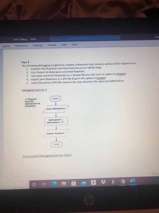 Solved Unit 1 Debug Word Ayout References Mailings Review 