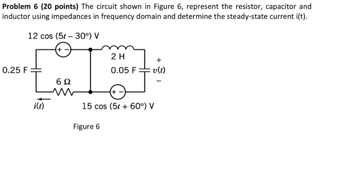Solved Problem 6 (20 points) The circuit shown in Figure 6, | Chegg.com