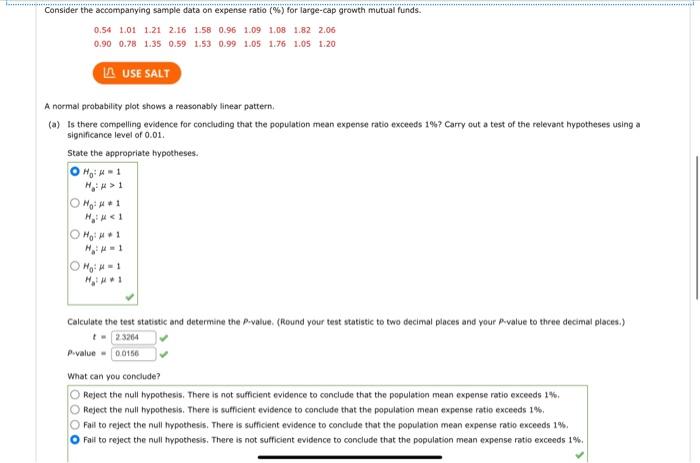 Solved normal probability plot shows a reasonably linear | Chegg.com