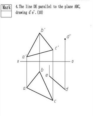 Solved 4. The line DE parallel to the plane ABC, drawing | Chegg.com
