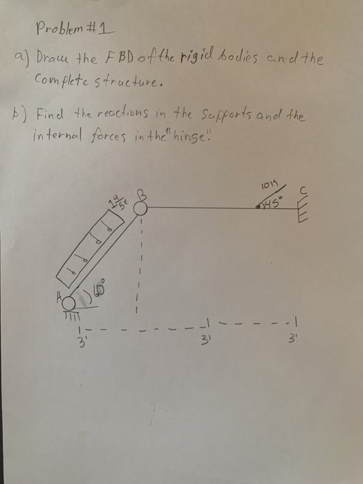 Problem #1 a) Dram the FBD of the rigid bodies and | Chegg.com