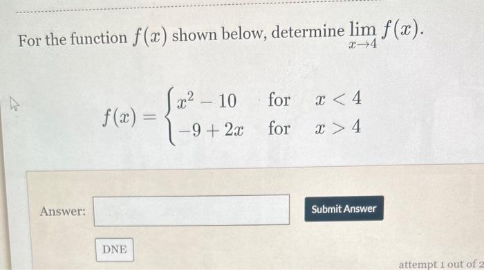 Solved For the function f(x) shown below, determine | Chegg.com