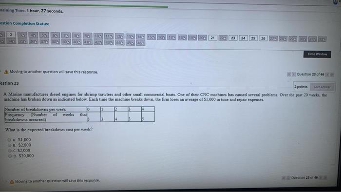 Solved maining Time: 1 hour. 27 seconds estion Completion | Chegg.com Solved maining Time: 1 hour. 27 seconds estion Completion | Chegg.com