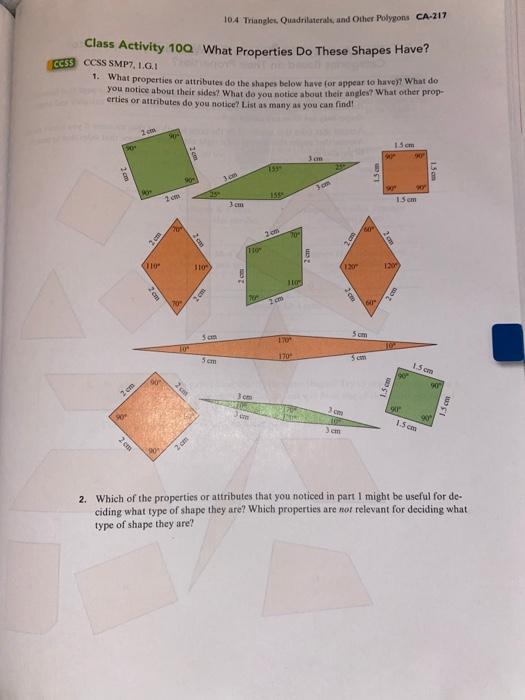 Solved 104 Triangles. Quadrilateral, and Other Polygons | Chegg.com