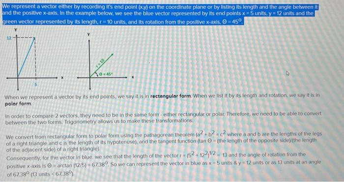 Solved We represent a vector elther by recording it's end | Chegg.com