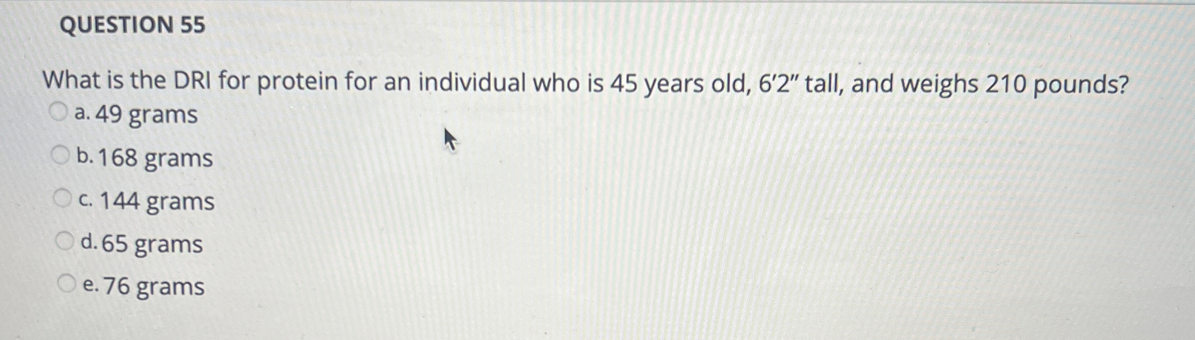 Solved QUESTION 55What is the DRI for protein for an | Chegg.com