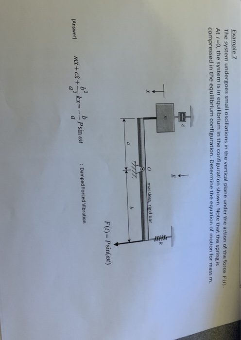 Solved Example 7 The system undergoes small oscillations in | Chegg.com