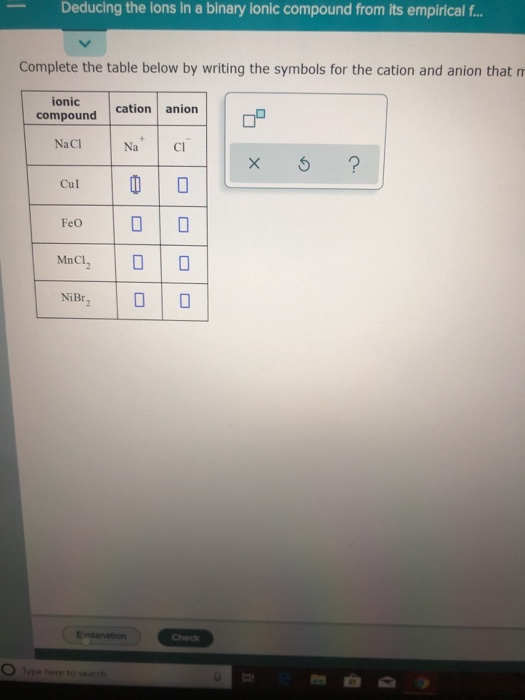 Solved Deducing the ions in a binary lonic compound from its | Chegg.com