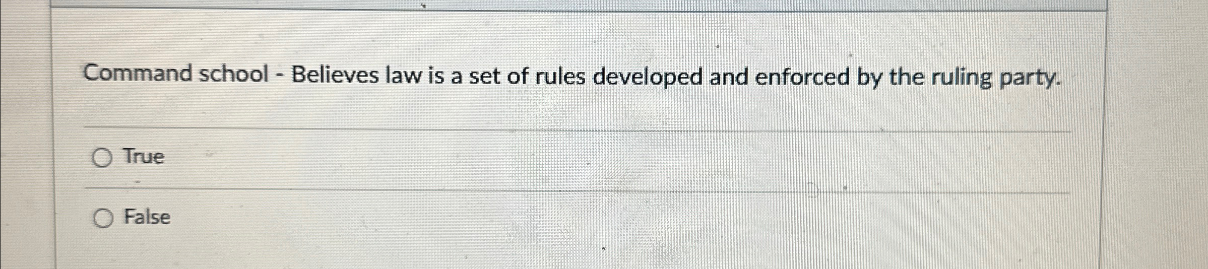 Solved Command school - ﻿Believes law is a set of rules | Chegg.com