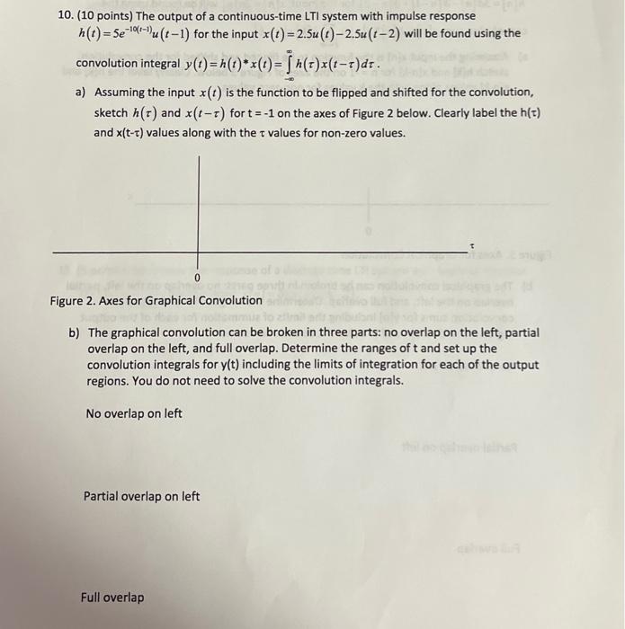 Solved 10. (10 points) The output of a continuous-time LTI | Chegg.com