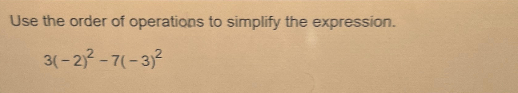 Solved Use the order of operations to simplify the | Chegg.com