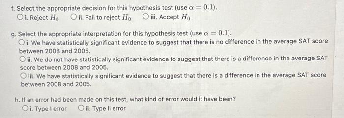 Solved Did states change their average SAT mathematics | Chegg.com