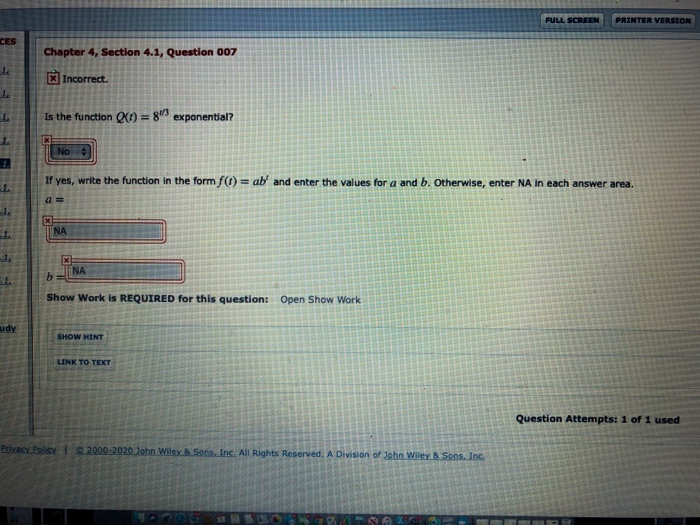 Solved FULL SCREEN PRINTER VERSION CES 1. Chapter 4, Section | Chegg.com