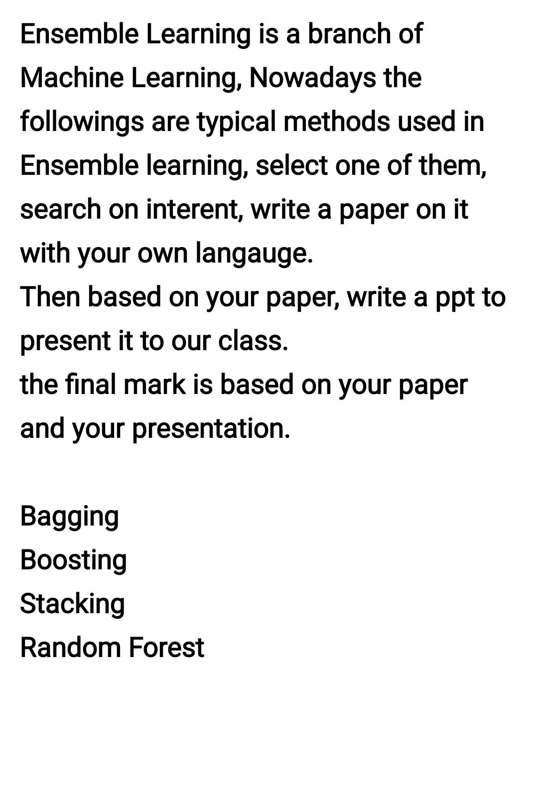 Solved this is a machine learning assignment you can choose | Chegg.com