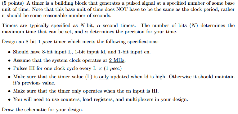 (5 ﻿points) ﻿A timer is a building block that | Chegg.com