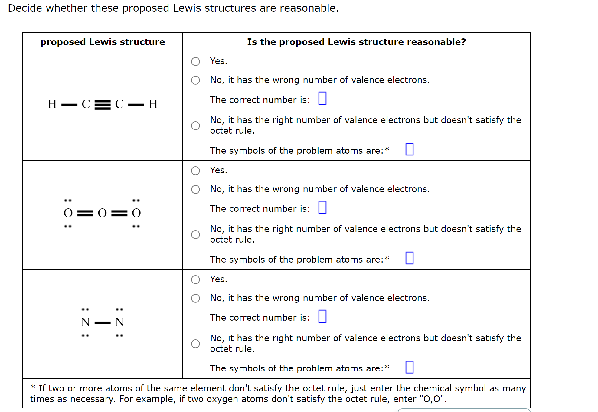 Solved Decide whether these proposed Lewis structures are | Chegg.com