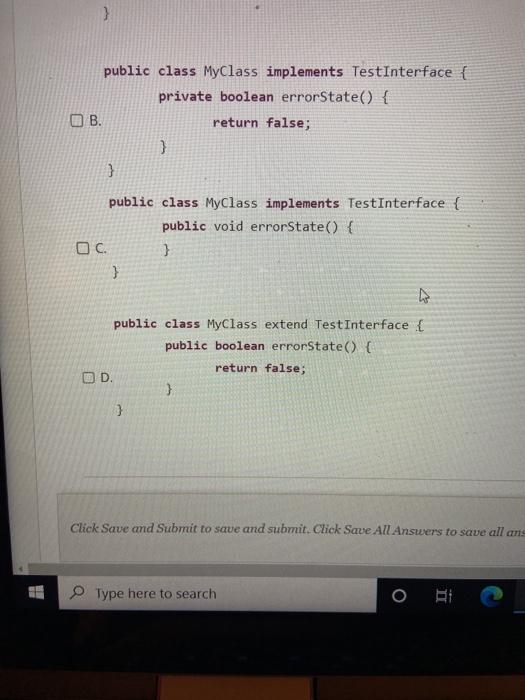 Solved Given: public interface Test Interface { boolean | Chegg.com